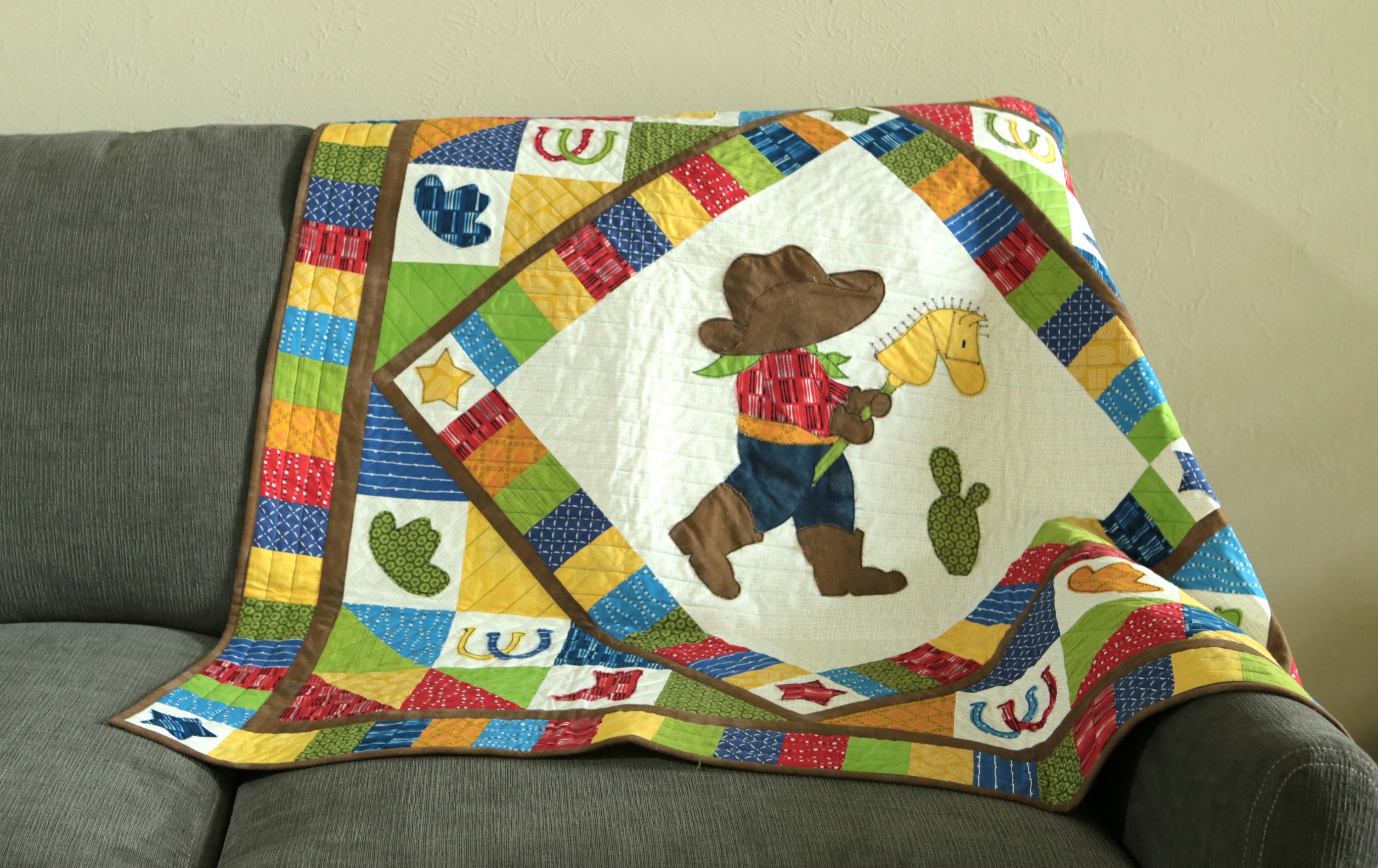 Cowboy Adventures Quilt Pattern, Western Baby Quilt (PDF Pattern ...