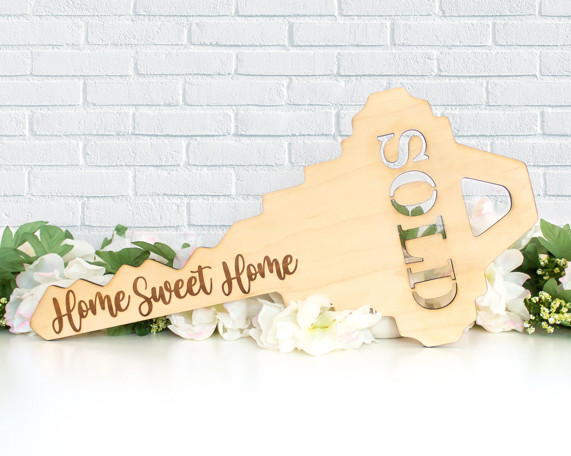 Engraved Maple Wood Sold Key Sign: Real Estate Closing Gift - Etsy