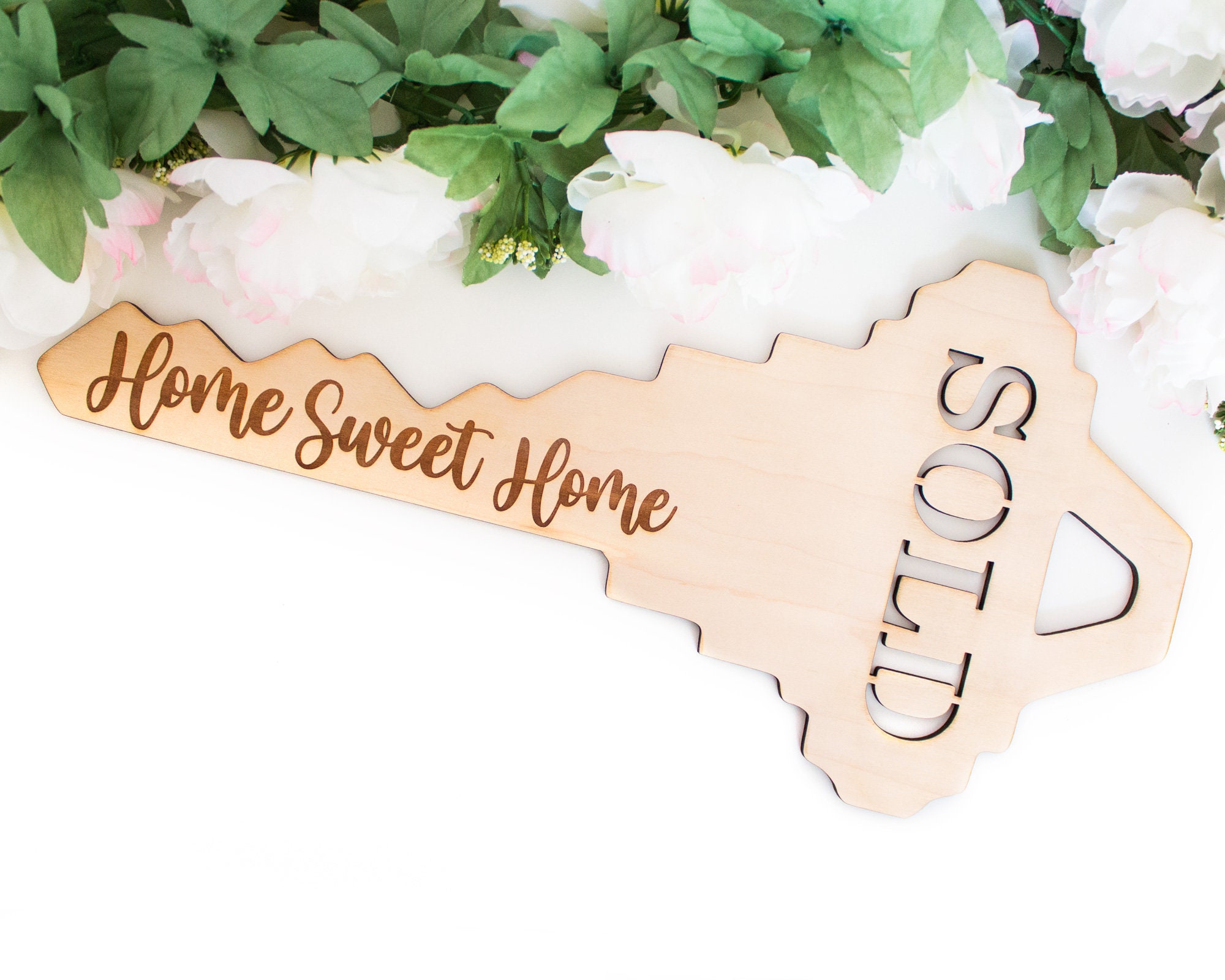 Engraved Maple Wood Sold Key Sign: Real Estate Closing Gift - Etsy