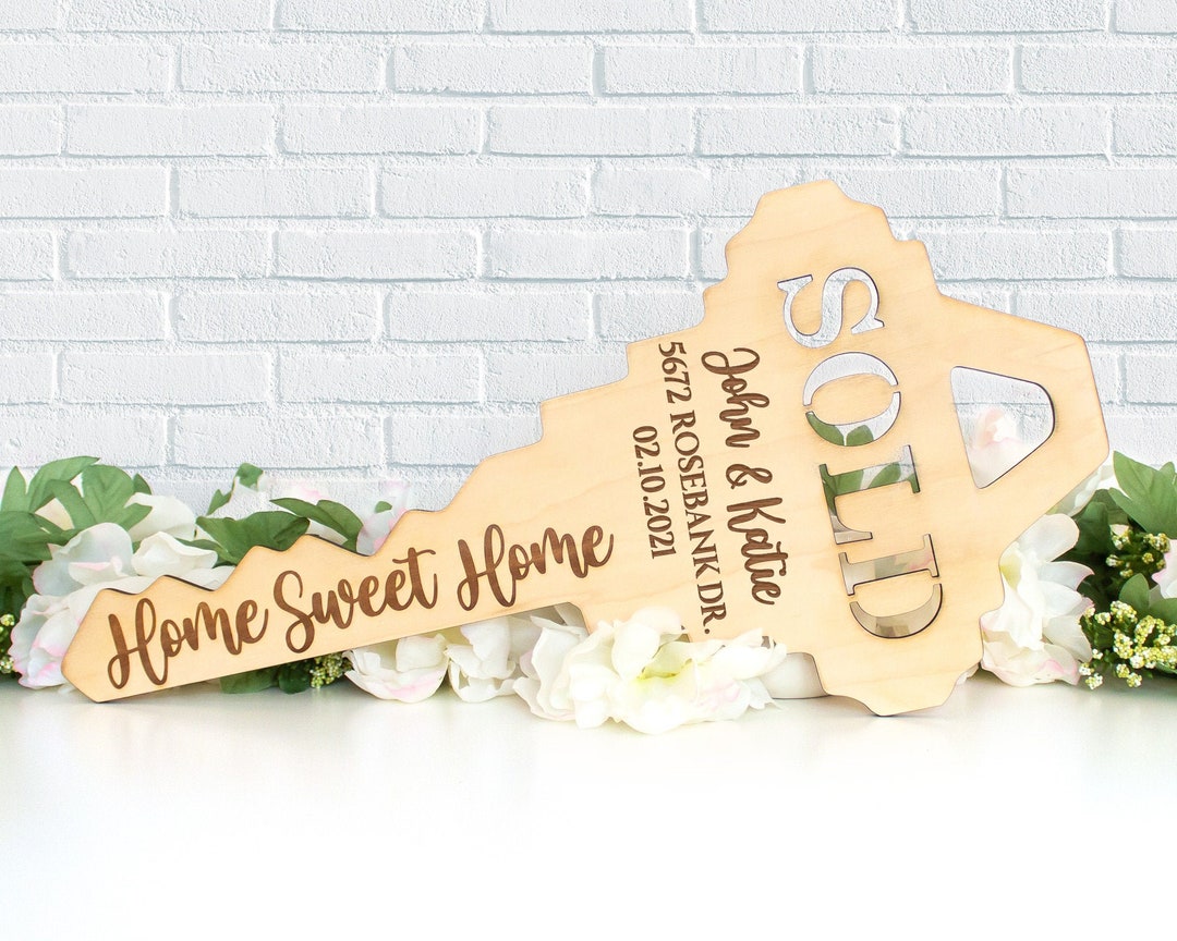 Engraved Maple Wood Sold Key Sign: Real Estate Closing Gift - Etsy