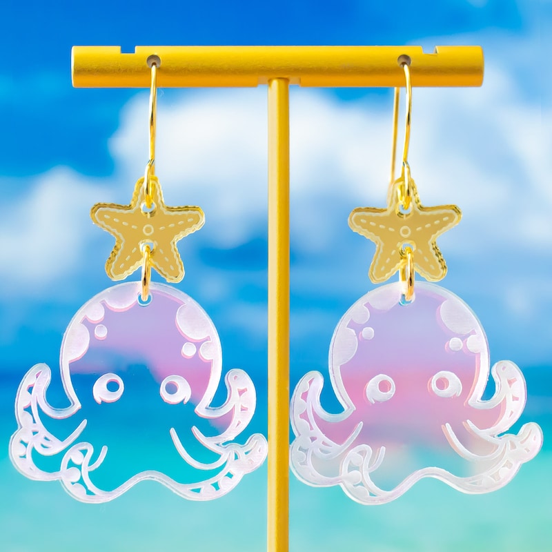 Octopus Earrings - Etsy
