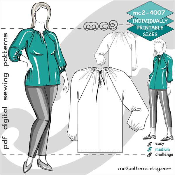 Blouse Pattern Pdf - Etsy