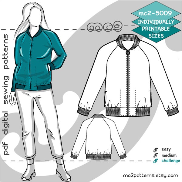 Bomber Jacket Pattern - Etsy