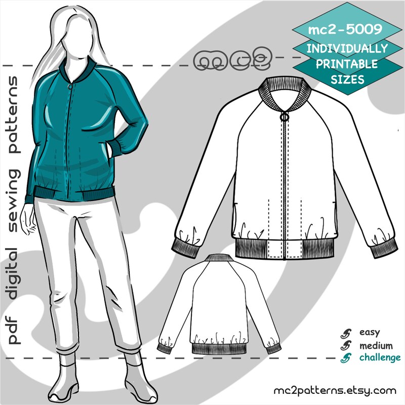 Bomber Jacket Pattern - Etsy