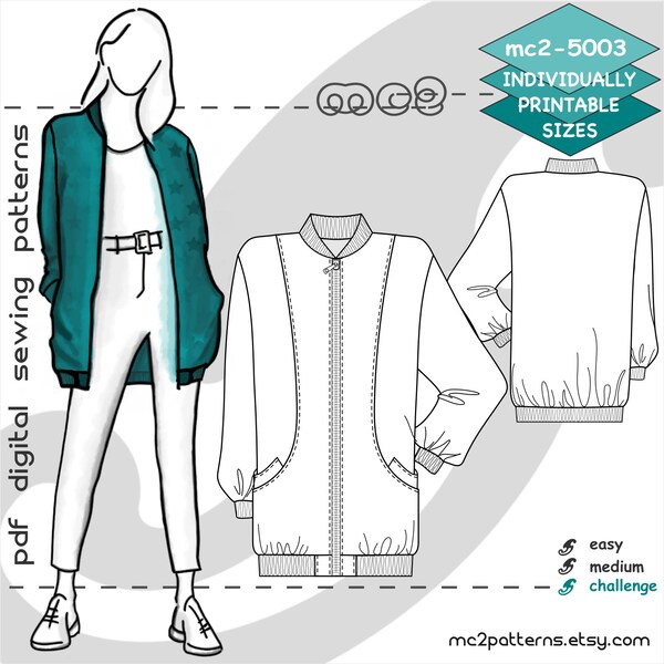 Bomber Jacket Pattern - Etsy