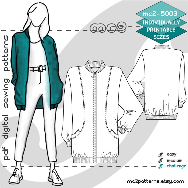 Bomber Jacket Pattern - Etsy