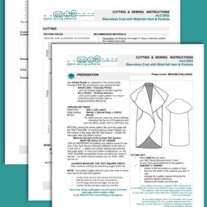 ONE Size Fits ALL/ Coat Wrap Sleeveless/ Digital PDF Sewing Pattern for ...