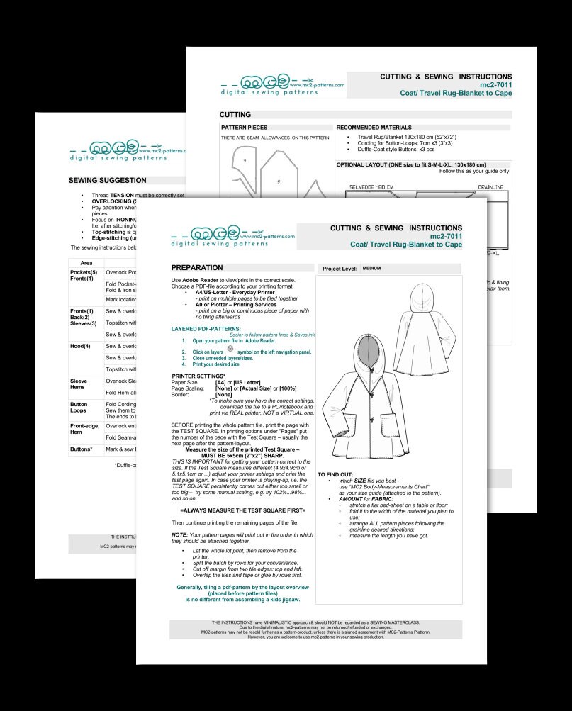 ONE Size Fits S-XL/ Coat-cape Cloak From Rug Blanket/ Digital - Etsy