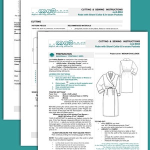 S-4XL/ Robe Bathrobe Dressing Gown/ Digital Sewing PDF Pattern for ...