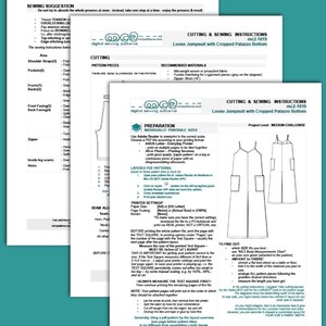 S-2XL/ Loose Jumpsuit Cropped/ Digital Sewing Pdf-pattern for Women >mc2-patterns