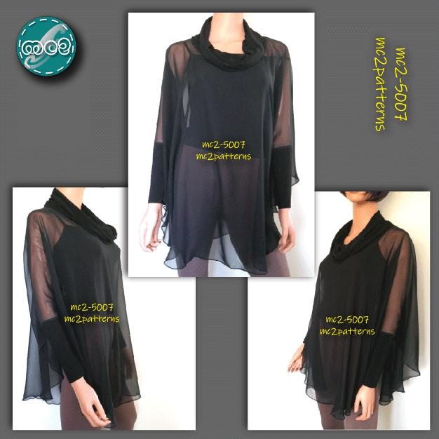 Circle Cape/poncho Sewing Pattern: Cowl-neck High-cuff (digital PDF ...