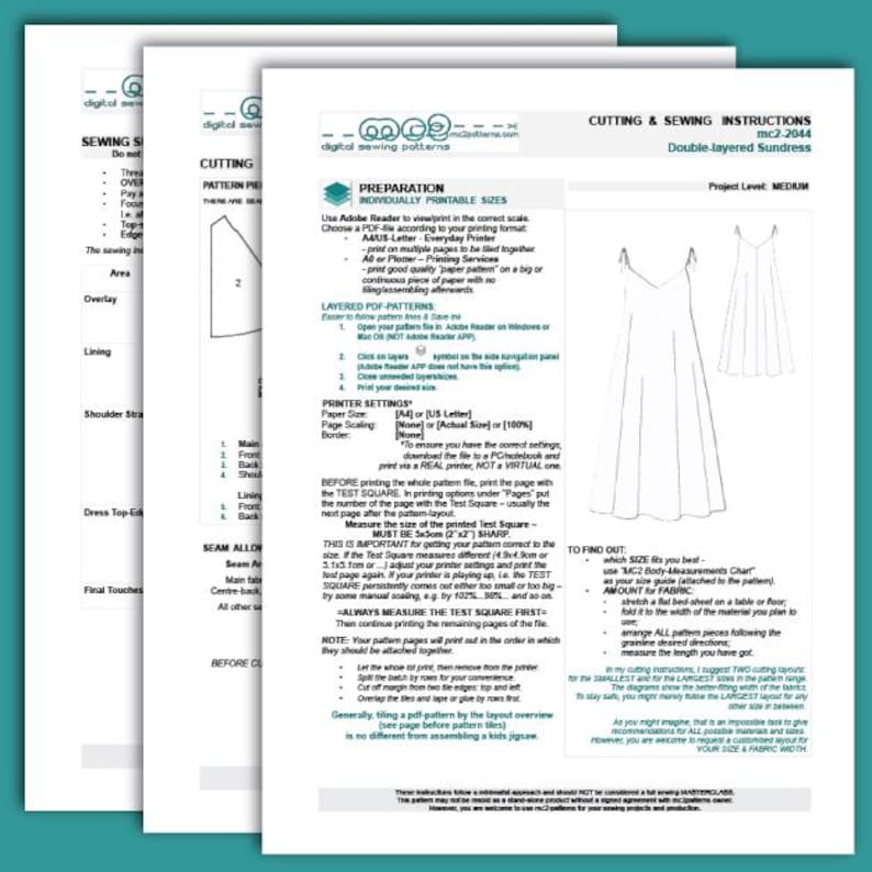 Sundress Sewing Pattern: Double-layered Lined (digital PDF Download) S ...