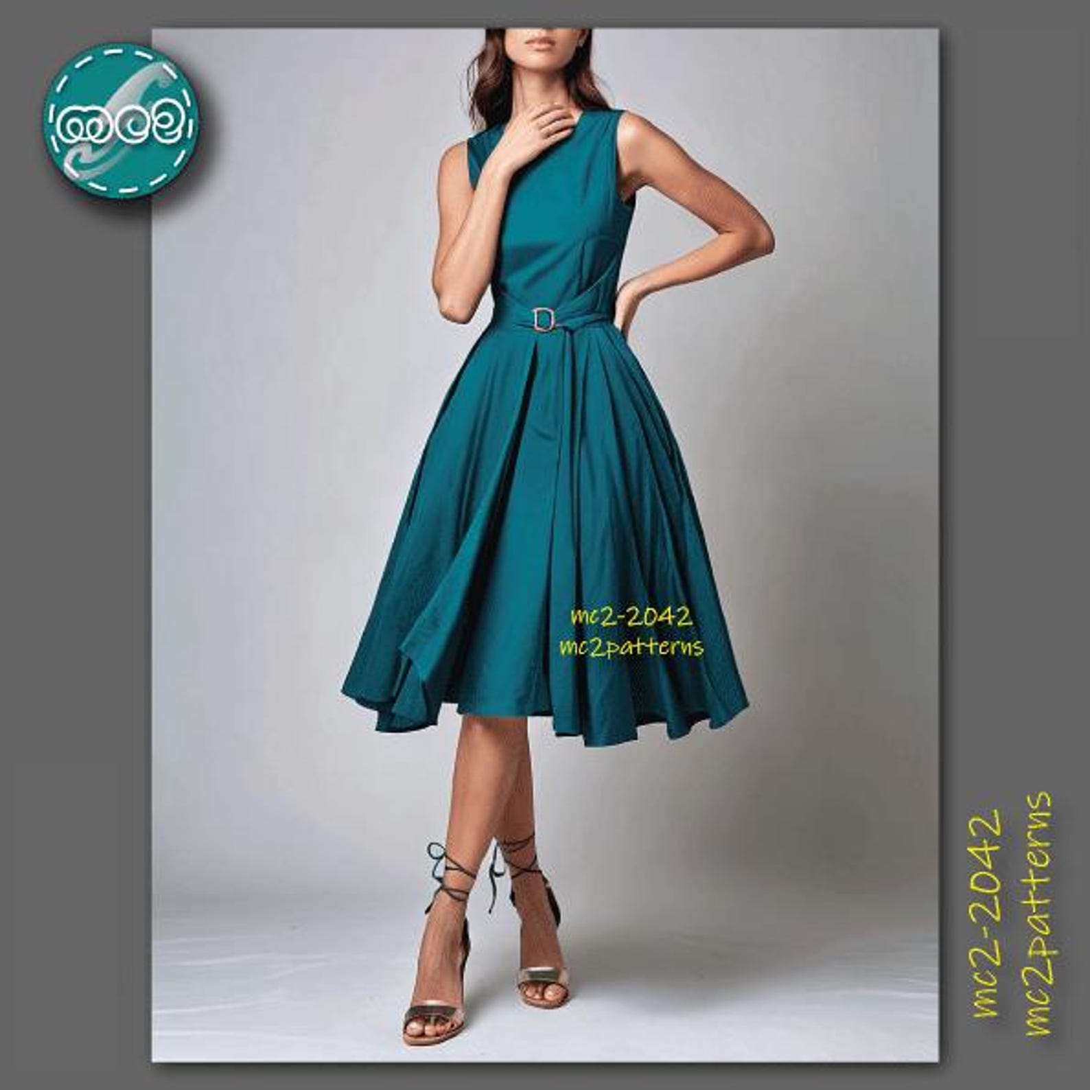 Double-wrap Dress Sewing Pattern: Retro-style (digital PDF Download) S ...