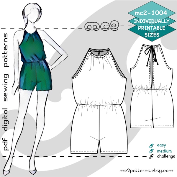 Womens Playsuit Sewing Pattern - Etsy