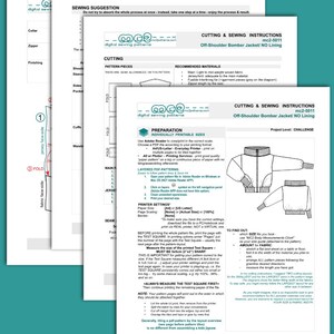 S-2XL/ Off-shoulder Bomber Jacket No-lining/ Digital PDF Sewing Pattern for Women >mc2patterns