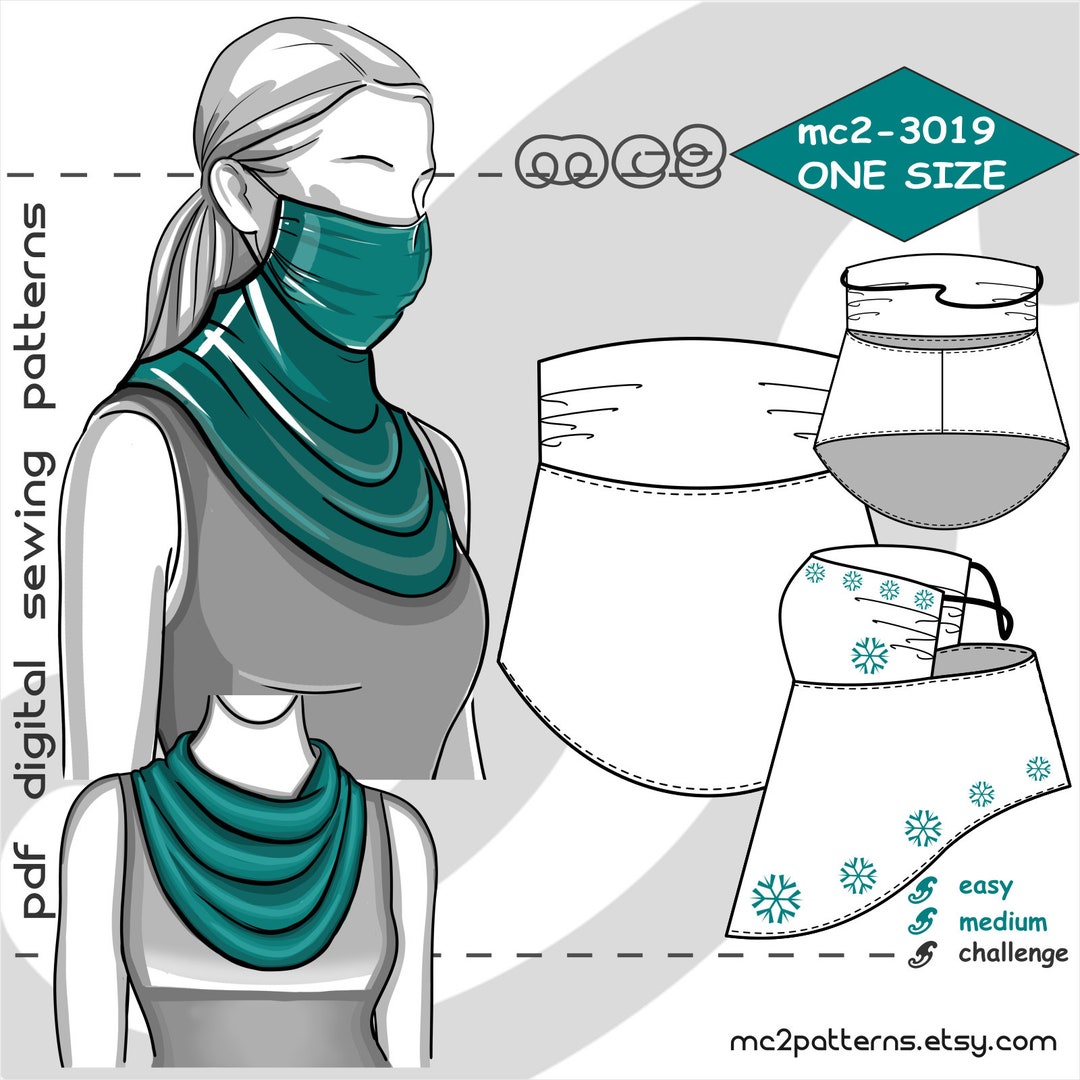 Face-cover Scarf Sewing Pattern (digital PDF Download) One-size - Etsy