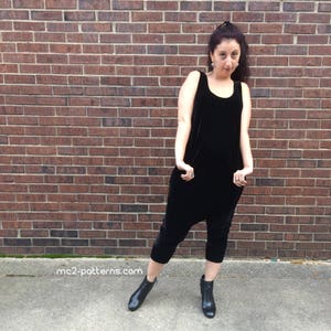 XS-L/ Racer-back Jumpsuit Harem-style/ Maternity-suitable/ Digital ...