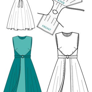 Double-wrap Dress Sewing Pattern: Retro-style (digital PDF Download) S ...