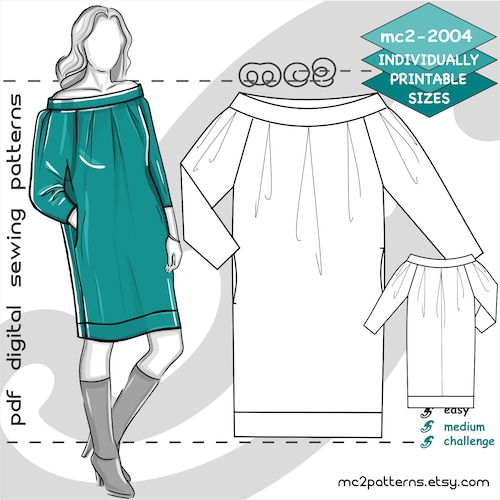 Off Shoulder Ruffle Dress Sewing Pattern for Women Summer | Etsy