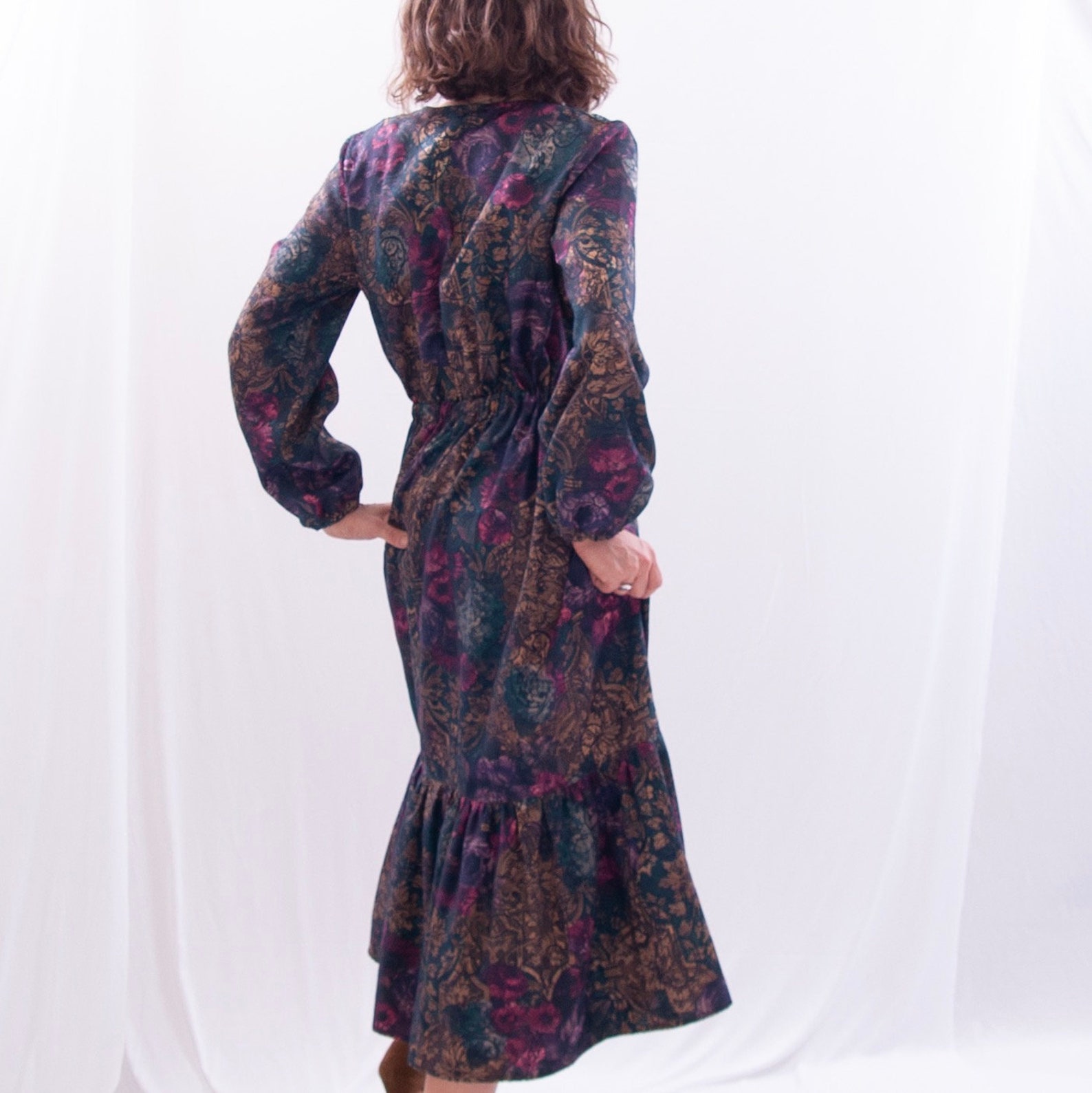 UK 10-26/ US 6-22/ Loose Buffet Maxi Dress Bishop-sleeve/ | Etsy