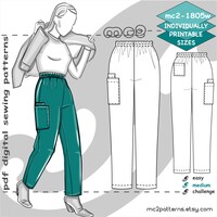 Cargo Pants Pattern, Pants Pattern, Women Pants Sewing Pattern, Sewing ...