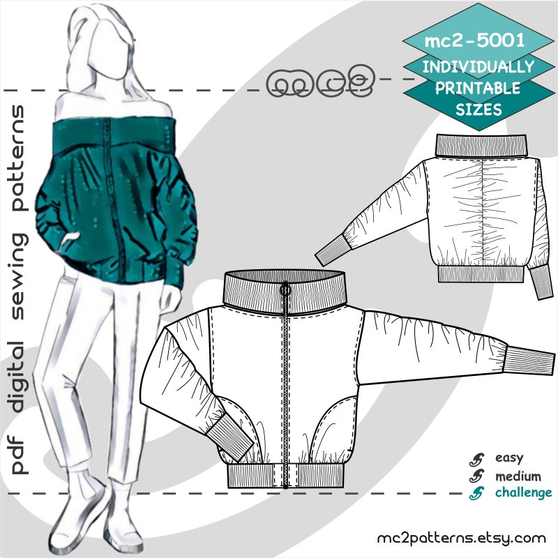 Bomber Jacket Pattern - Etsy