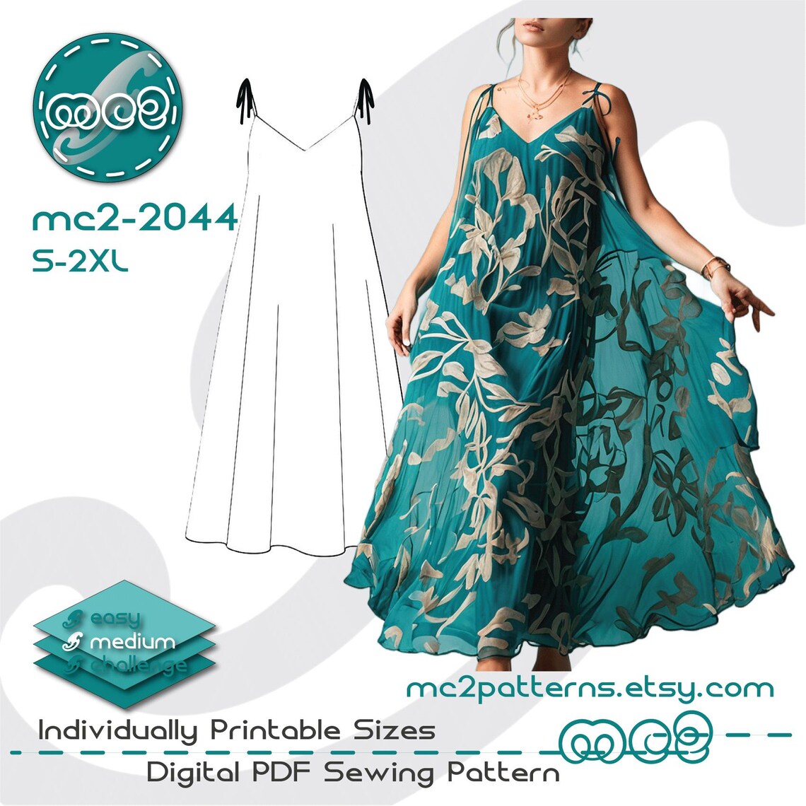 Sundress Sewing Pattern: Double-layered Lined (digital PDF Download) S ...
