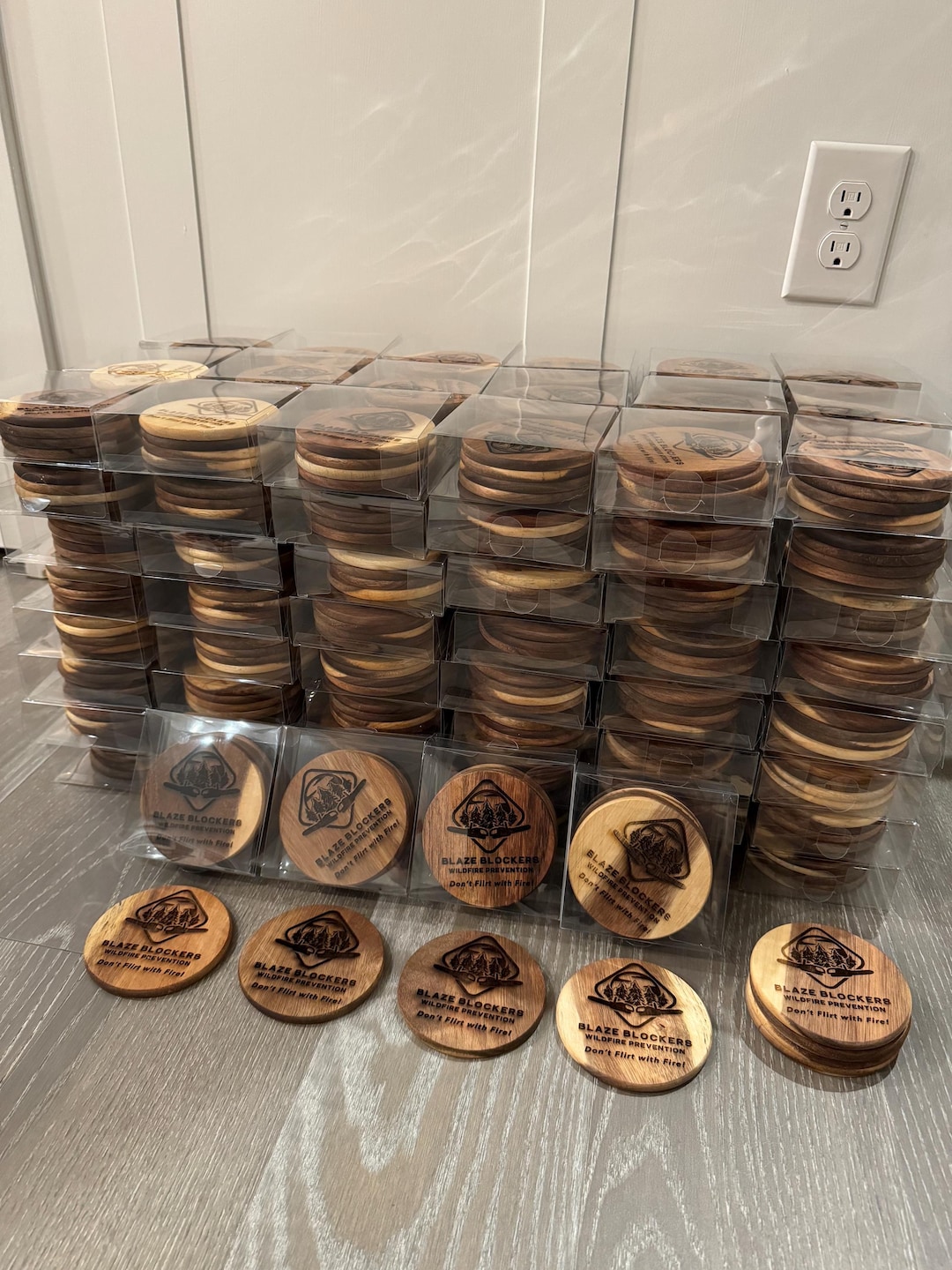 Personalized Wood Coasters: Engraved Logo, Corporate Gifts (bulk) - Etsy