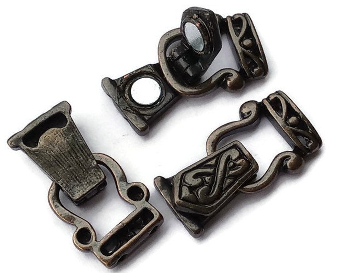 Fold Over Magnetic Clasps Closures Very Dark Antique Brass 1209 - Etsy