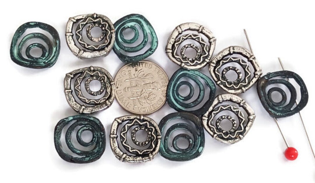 Slider Beads 12 Pc Swirl Beads 2 Hole Beads Spacer Beads - Etsy