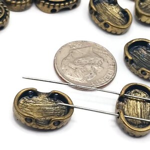 Slider Beads (qty 11) 2 Hole Slider Beads - Basket Weave Texture for ...