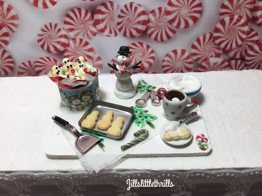 1:12 Dollhouse Miniature Snowmen Cookie Prep Board - Etsy