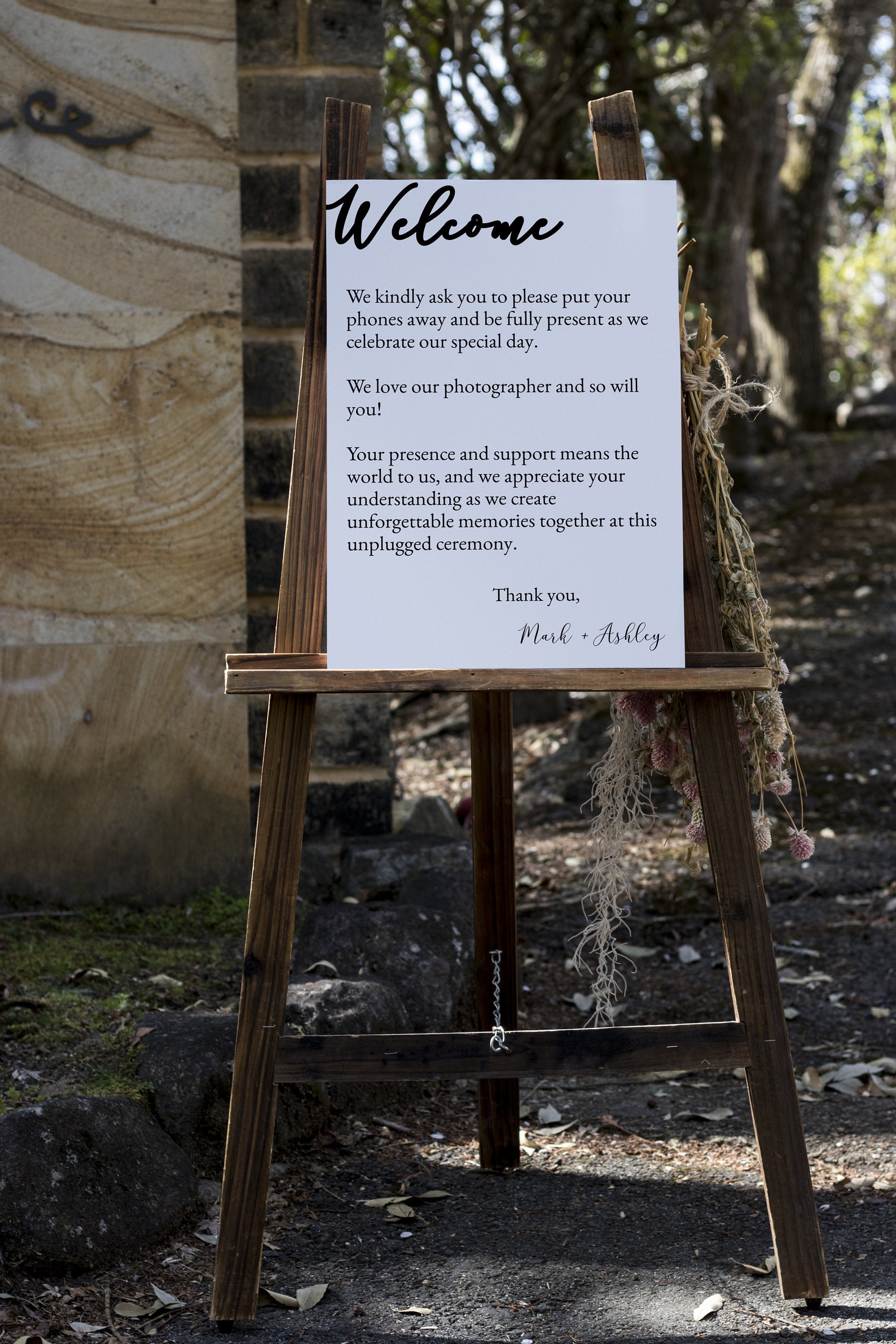 Personalized Unplugged Ceremony Signs! No Phones Wedding Templett ...