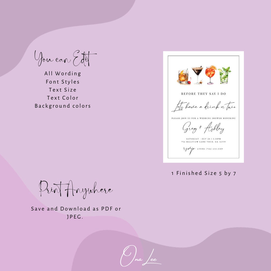 Customizable Couples Wedding Shower Invitation | Printable Couples ...