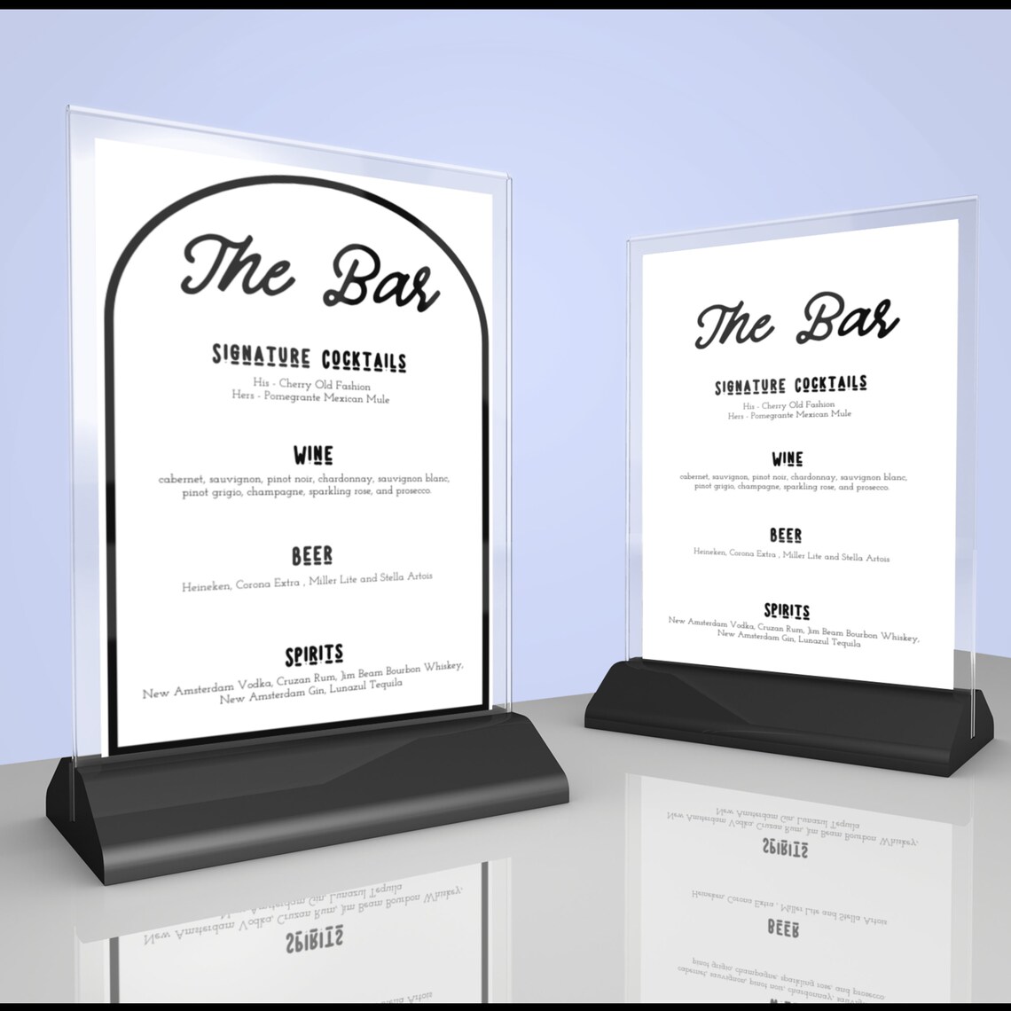 Customizable Bar Menu Template for Weddings and Events - Etsy