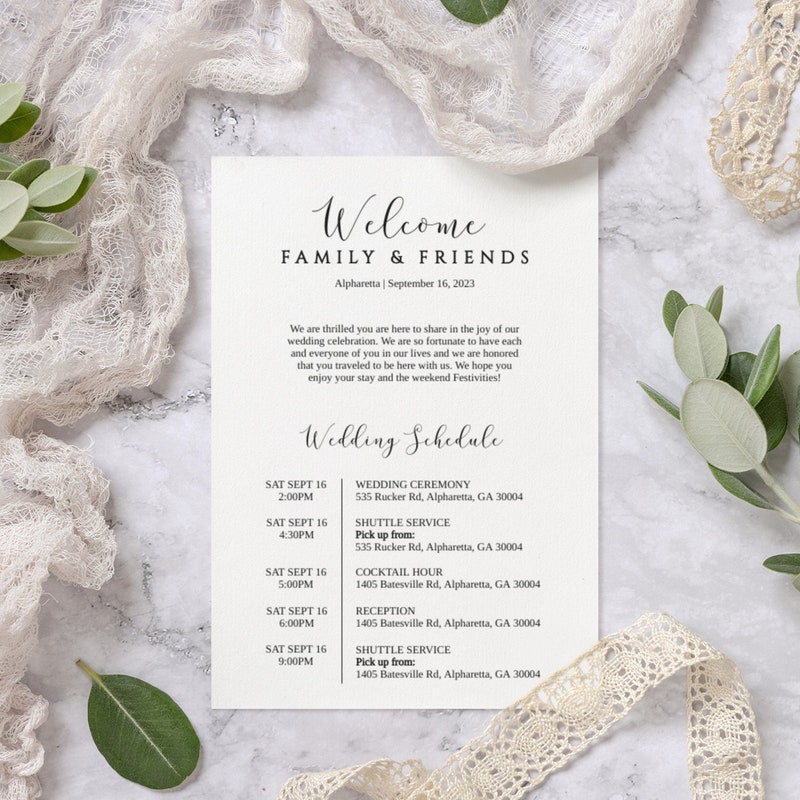 Wedding Welcome Note - Etsy