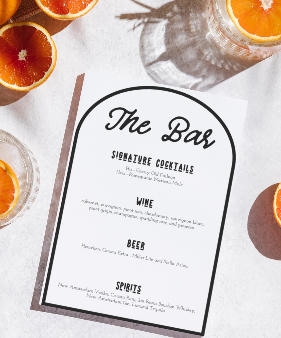 Customizable Bar Menu Template for Weddings and Events - Etsy