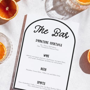 Customizable Bar Menu Template for Weddings and Events - Etsy