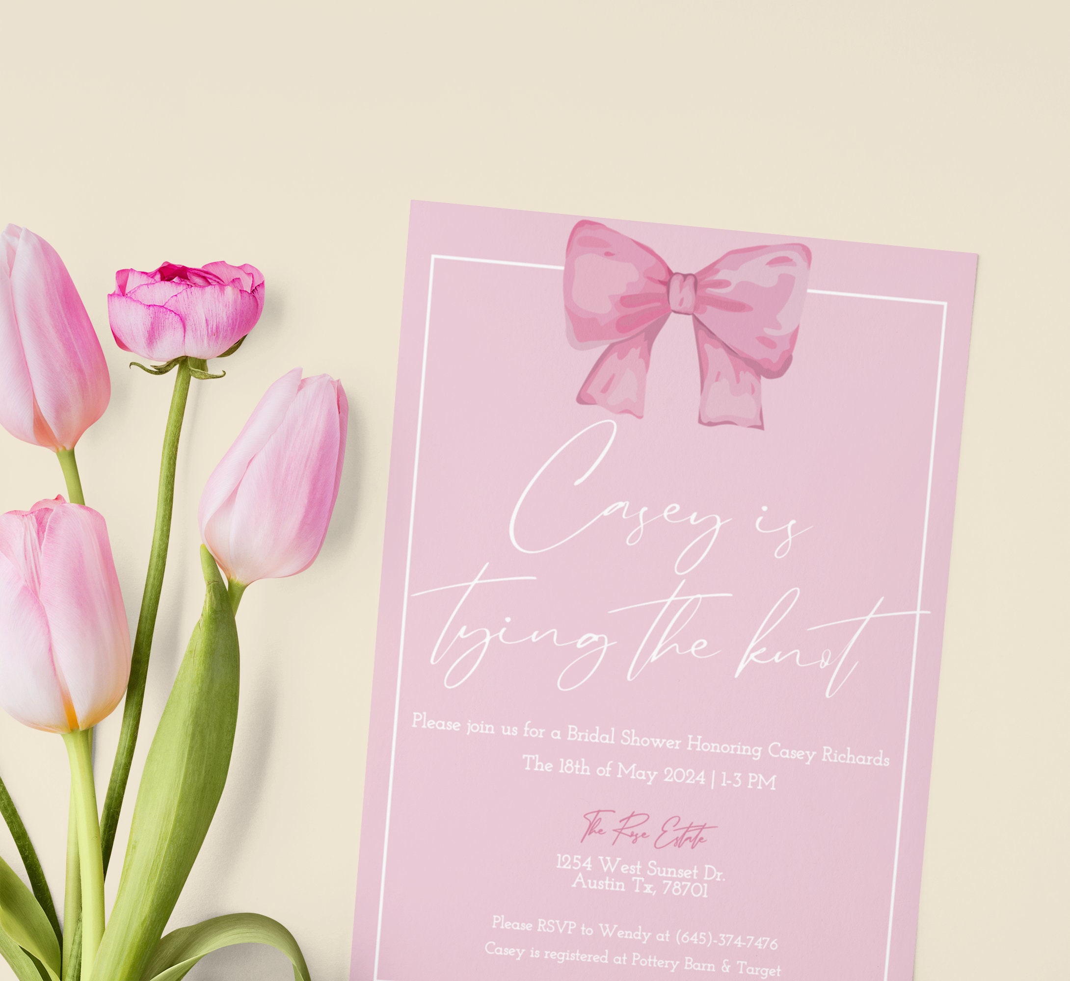 Bridal Shower Invitation | Tied the Knot Theme Invitation | Bridal Shower - Etsy