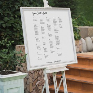 Alphabetical Wedding Seating Chart Template - Etsy