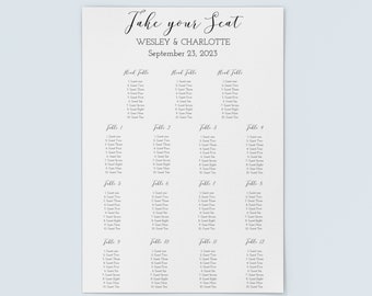 Disneyworld Castle Wedding Seating Chart Template Be Our - Etsy