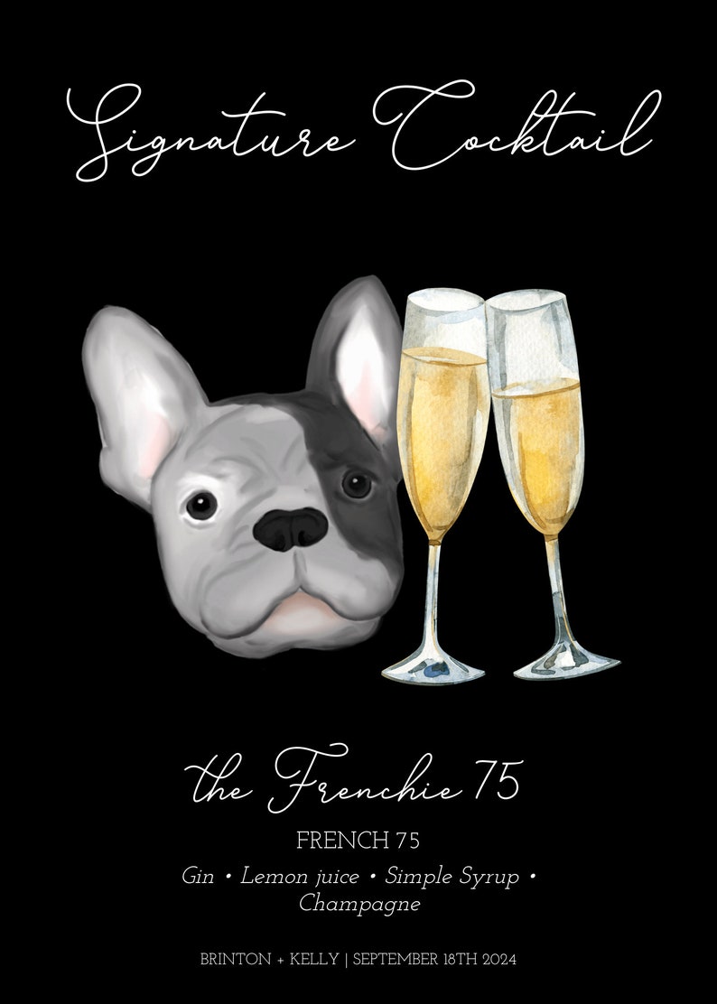 Customizable Dog Bar Menu Template for Weddings and Events | Signature ...