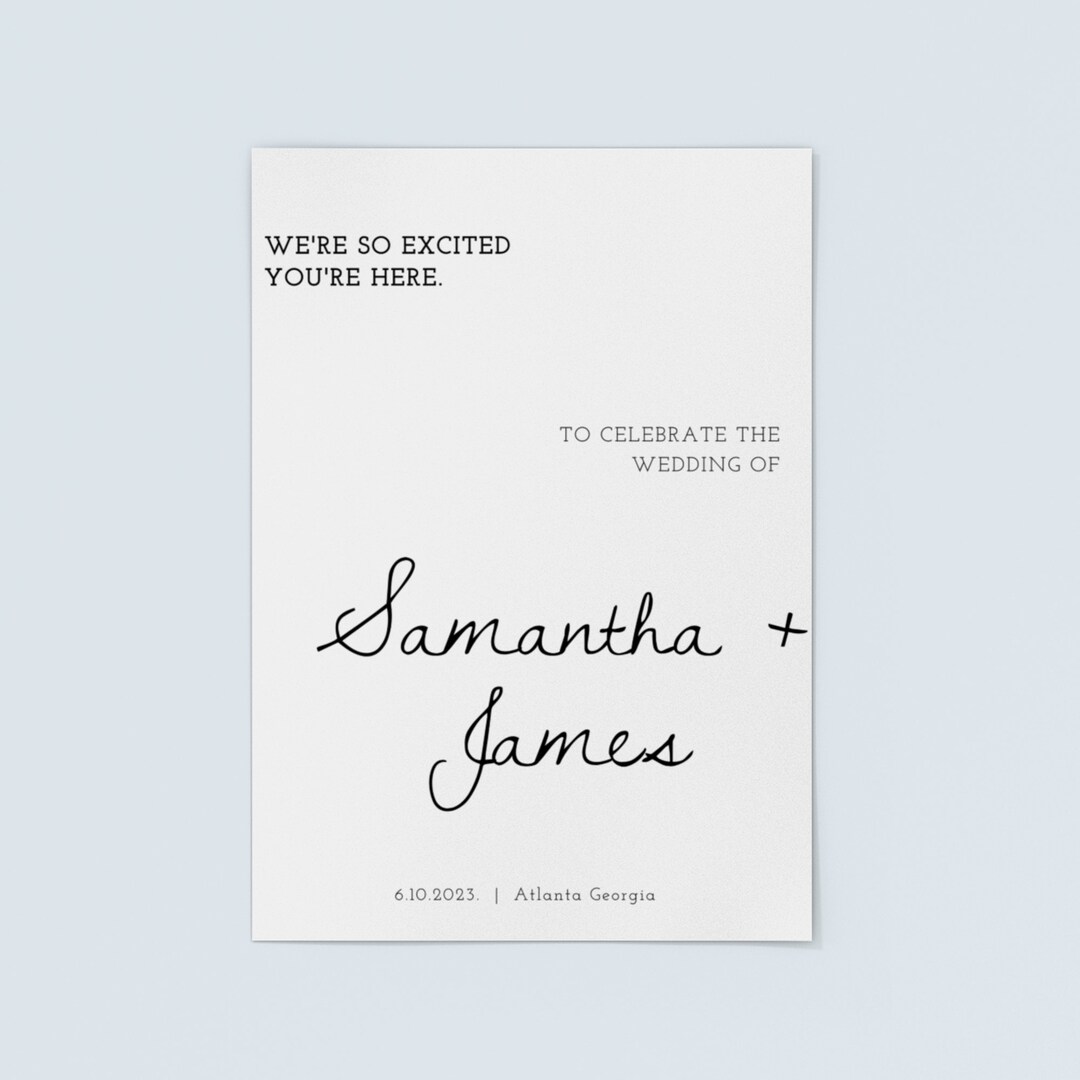 We're so Excited Wedding Welcome Sign Template Download, Printable ...