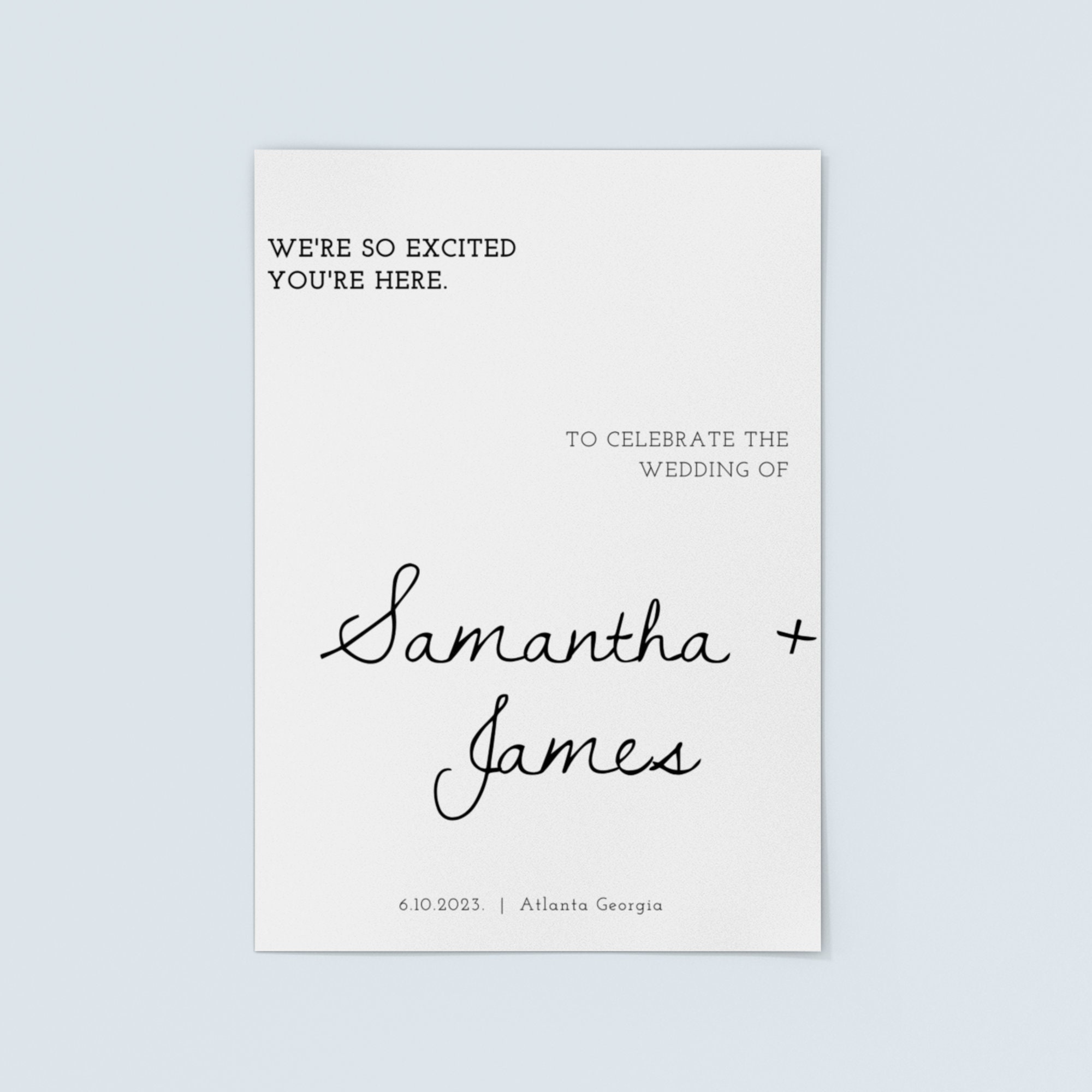 We're so Excited Wedding Welcome Sign Template Download, Printable ...