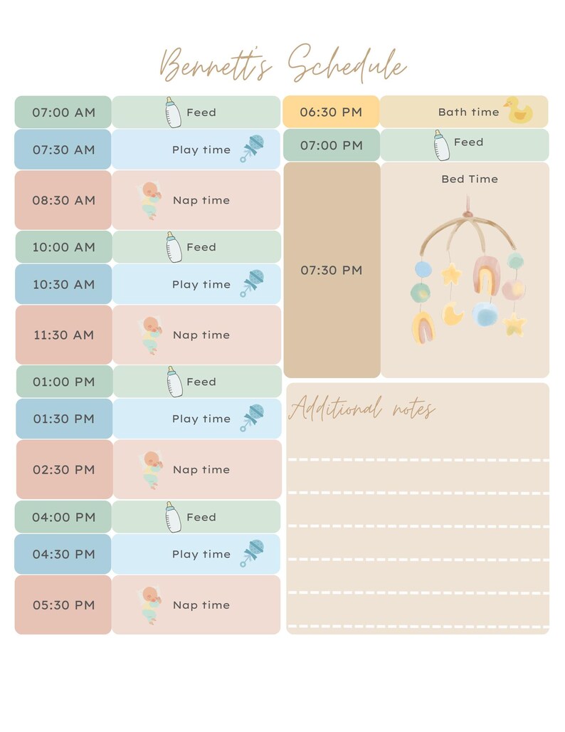 Customizable Baby Schedule | Baby Routine Tracker | Digital Baby ...