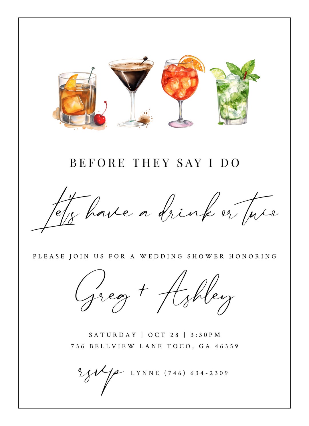 Customizable Couples Wedding Shower Invitation | Printable Couples ...