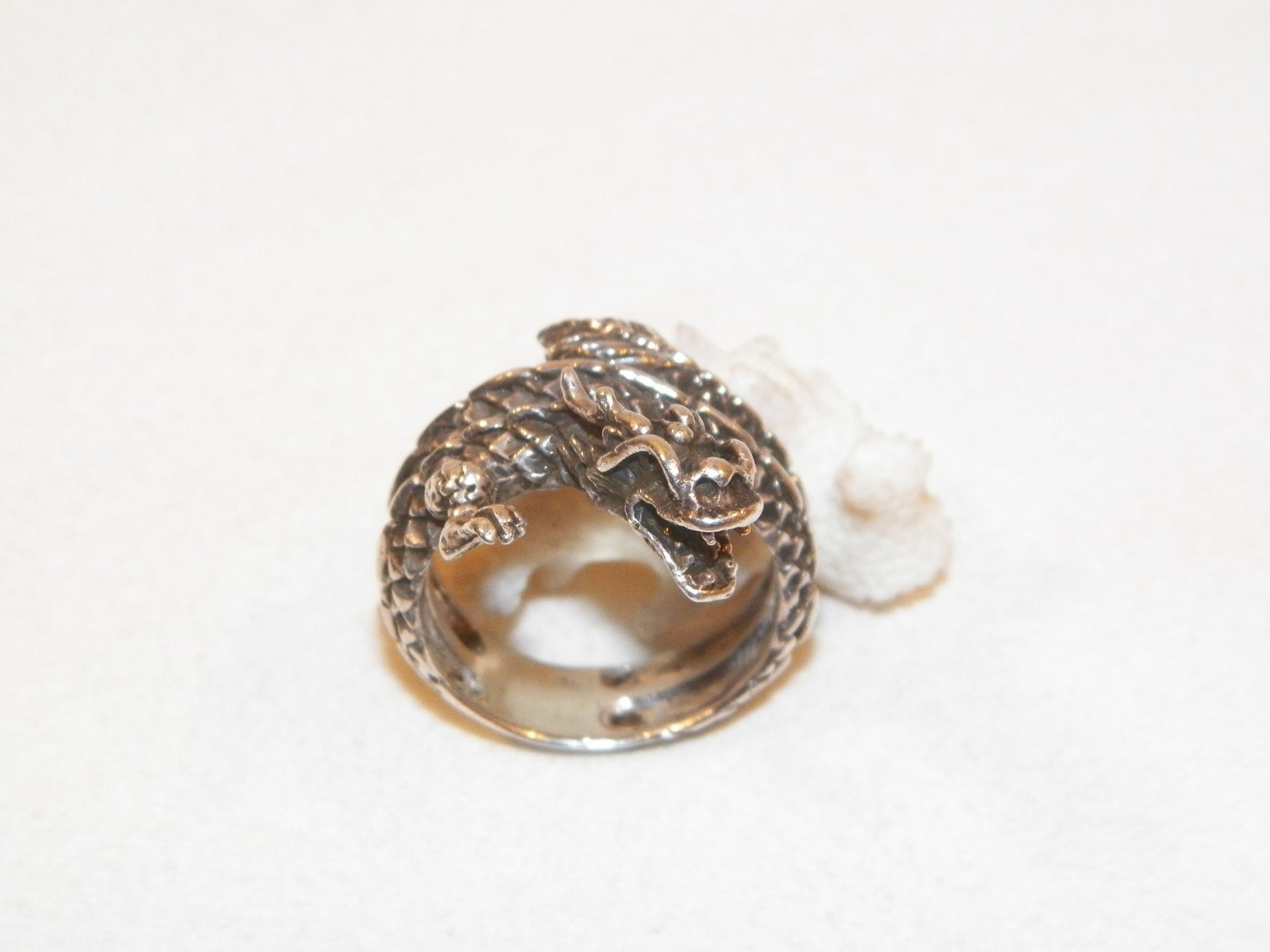 Size 10.5 Sterling Silver Dragon Ring Solid 925 Unique Dragon | Etsy