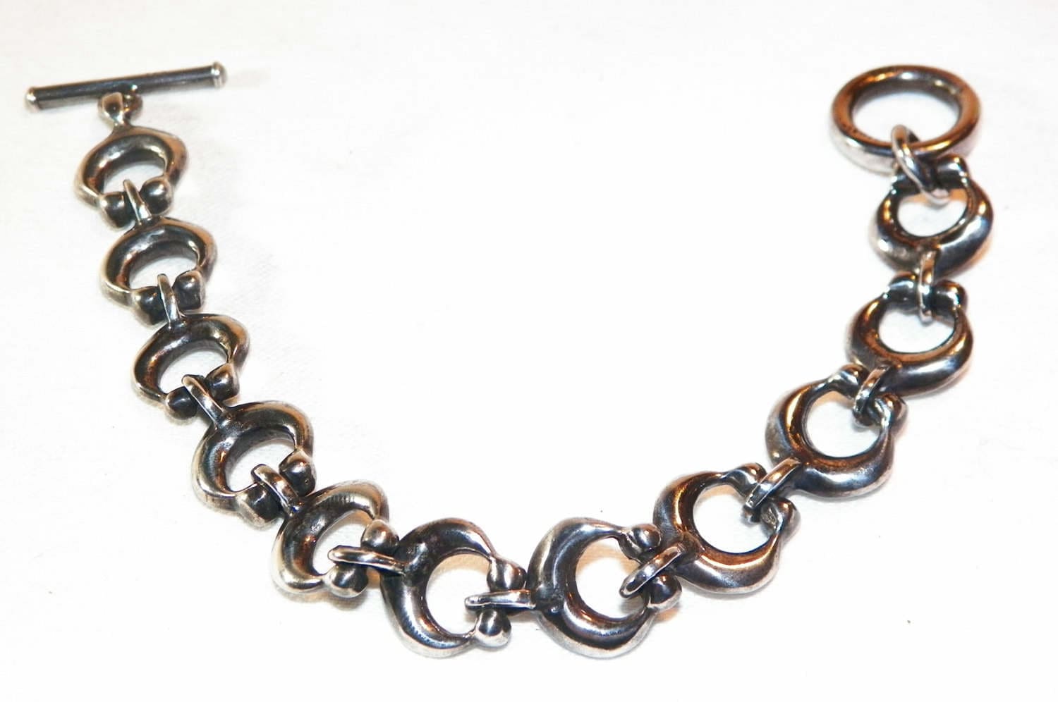 Rare Sterling Silver Heavy Unique Bracelet 8 Inch | Etsy