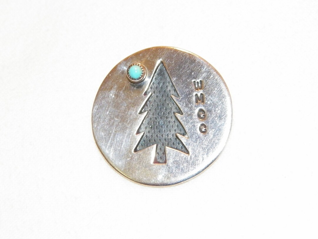 1976 Sterling Silver Turquoise Tree Brooch, WMCC Vintage Pin - Etsy