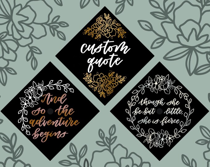 Custom Graduation Cap Calligraphy Decal || Custom Lettering, Grad Cap ...